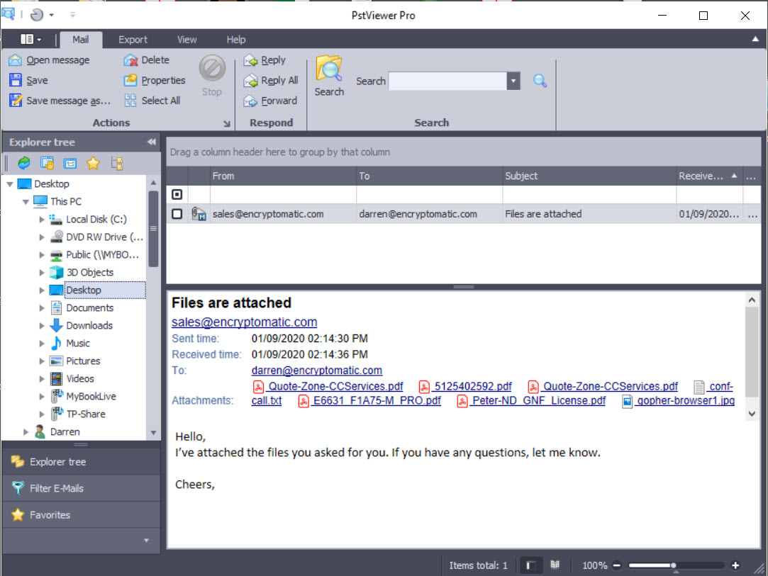 Pst Viewer With File Attachment Processing Viewer For Outlook Pst