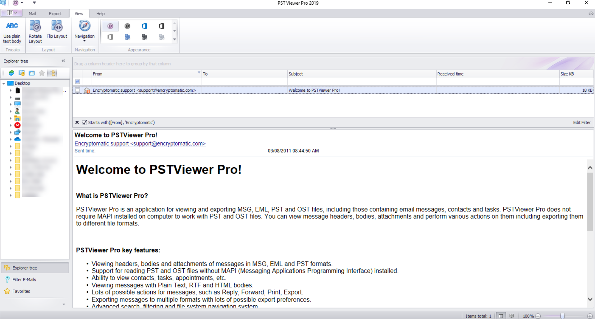 Rotating the Email Viewing Pane in Pst Viewer Pro Software – Viewer for ...